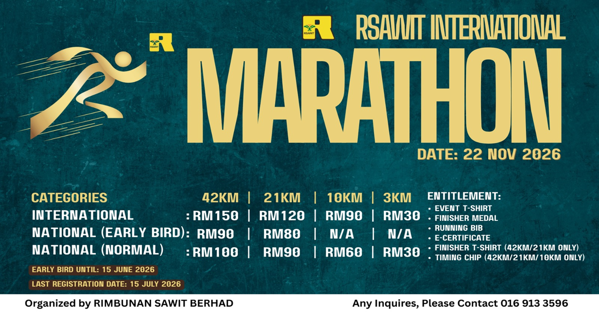 RSAWIT INTERNATIONAL MARATHON 2026 event banner - DATARAN TUN TUANKU ...