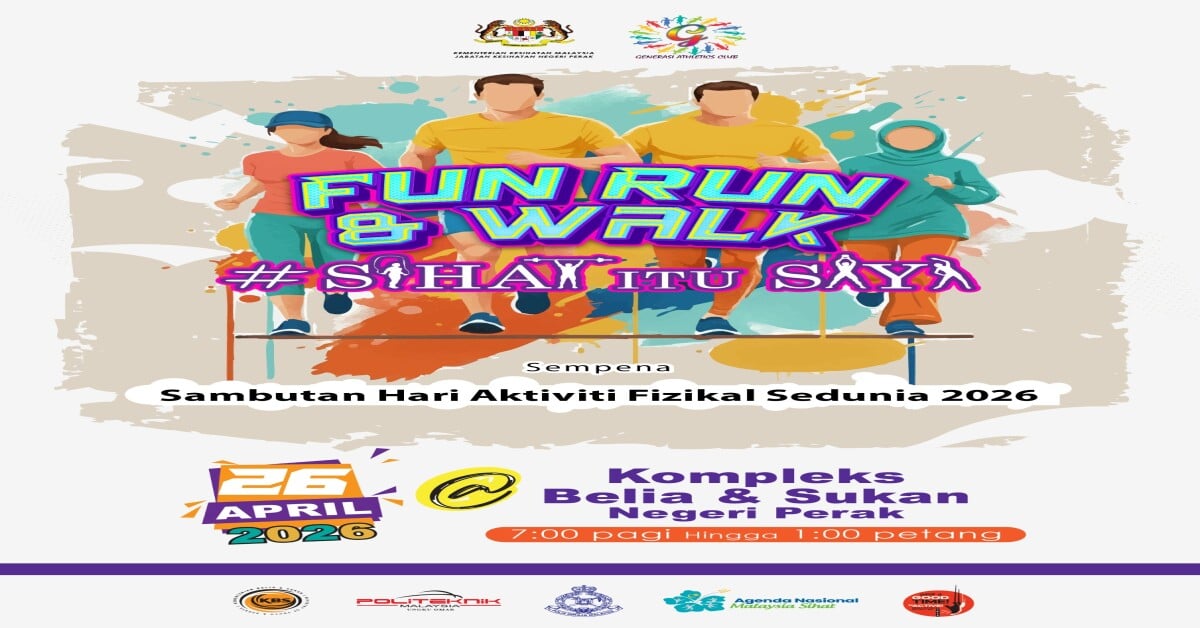 Fun Run & Walk 2026 event banner - Kompleks Belia & Sukan Negeri Perak ...